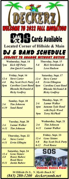 SOS Fall Migration Schedule North Myrtle Beach - Explore NMB