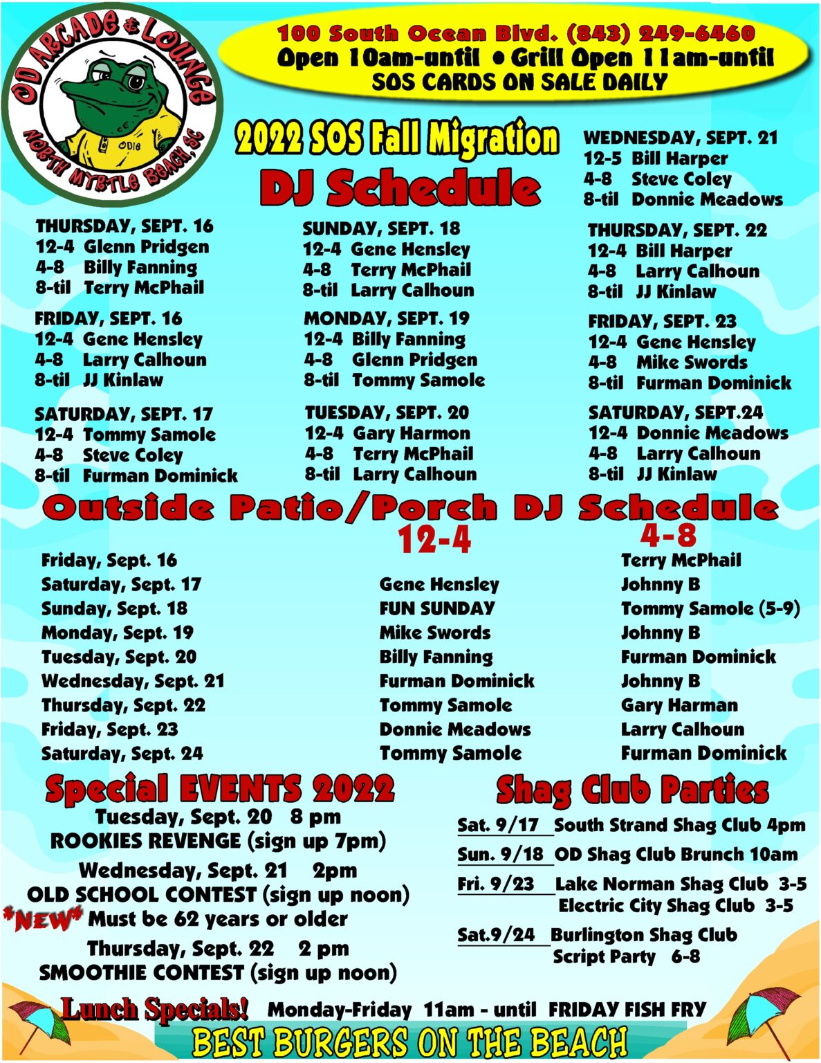 SOS Fall Migration Schedule North Myrtle Beach - Explore NMB
