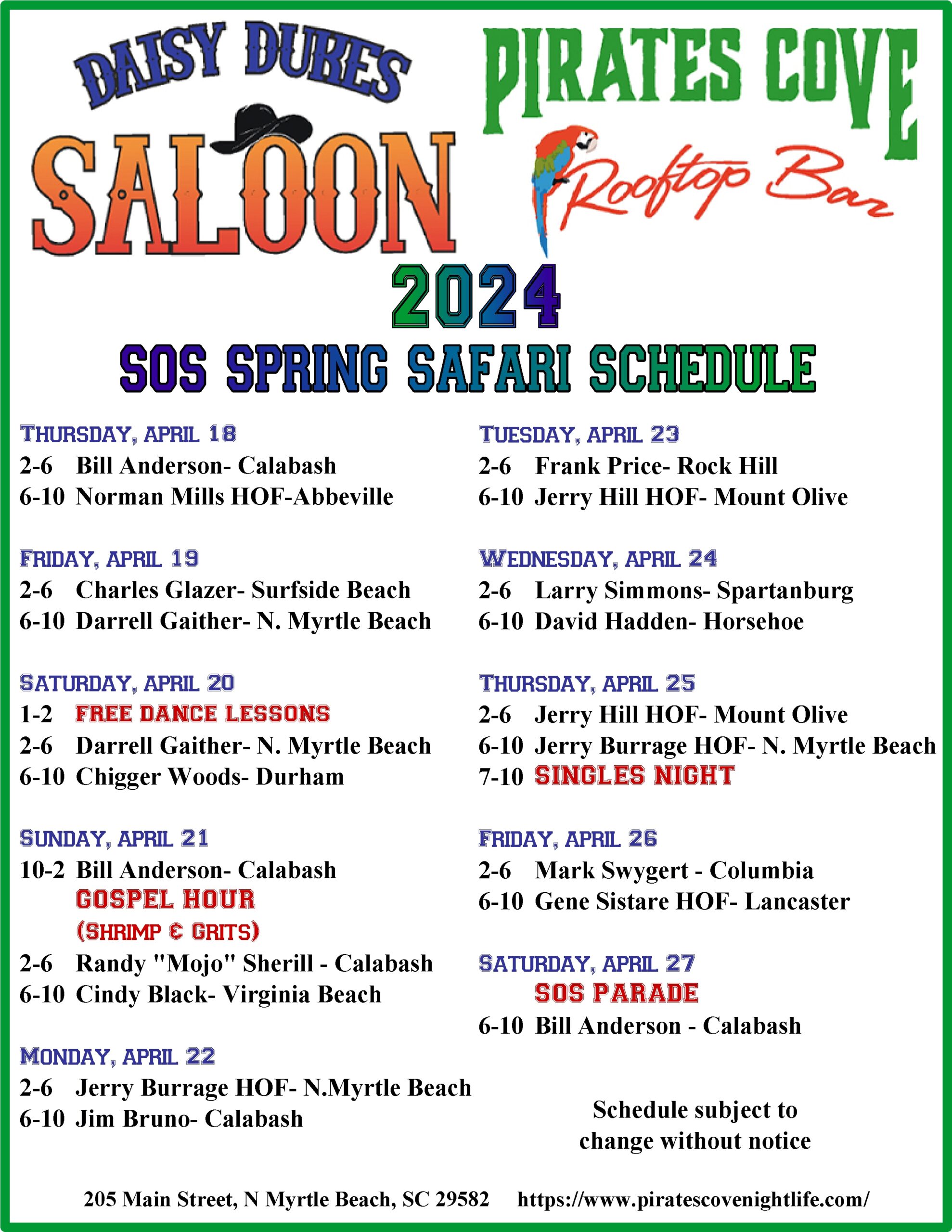 SOS - Spring Safari 2024 - North Myrtle Beach | Explore NMB